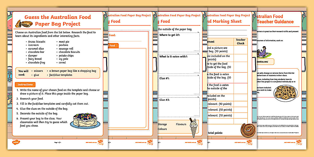 Guess the Australian Food Paper Bag Project