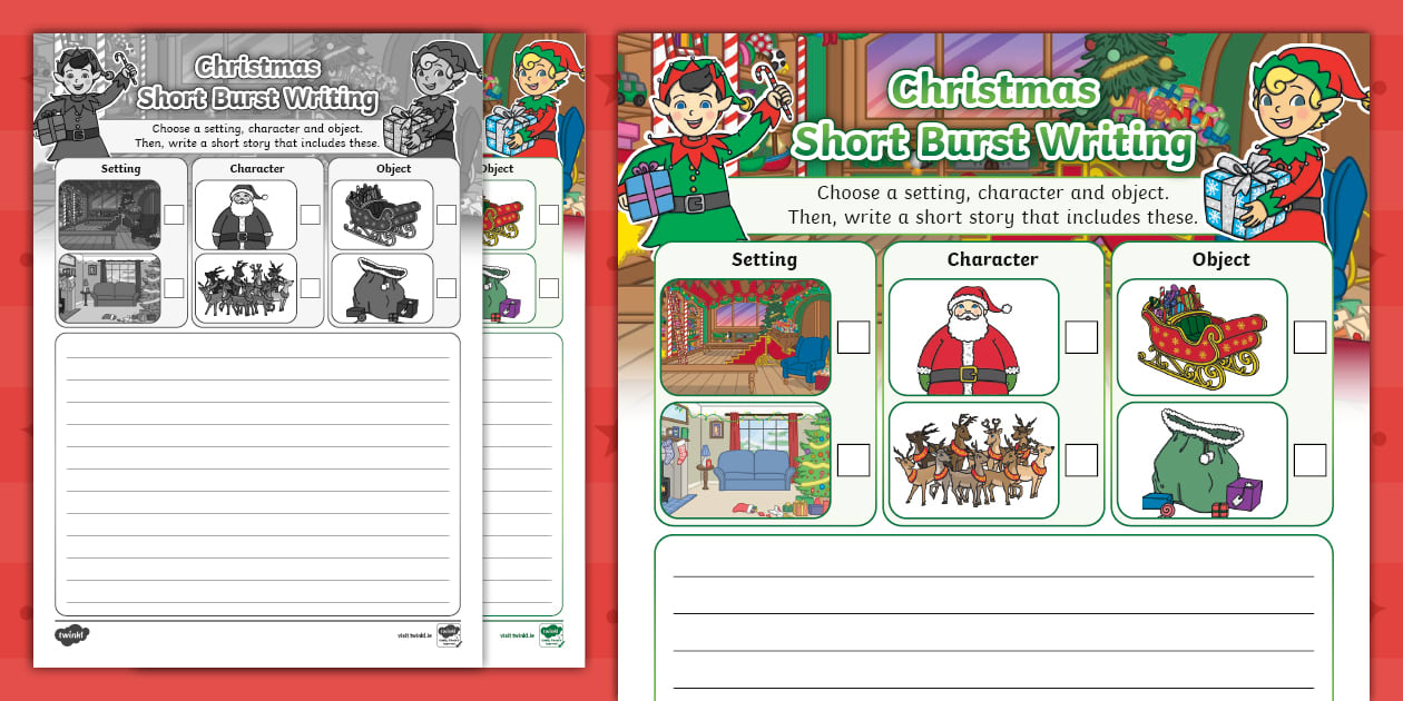 Merry Christmas Short Burst Writing Template