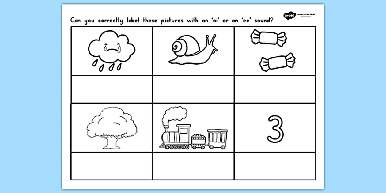 AI or EE Sound Worksheet (teacher made) - Twinkl