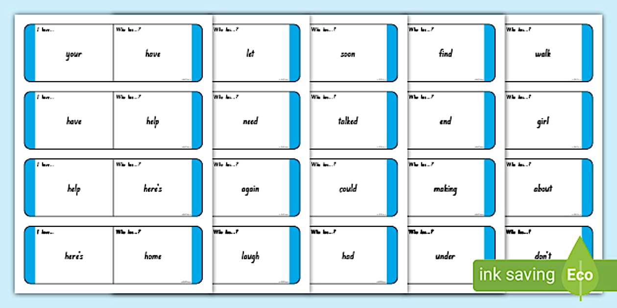 Sight Words - Blue Loop Cards (teacher made) - Twinkl