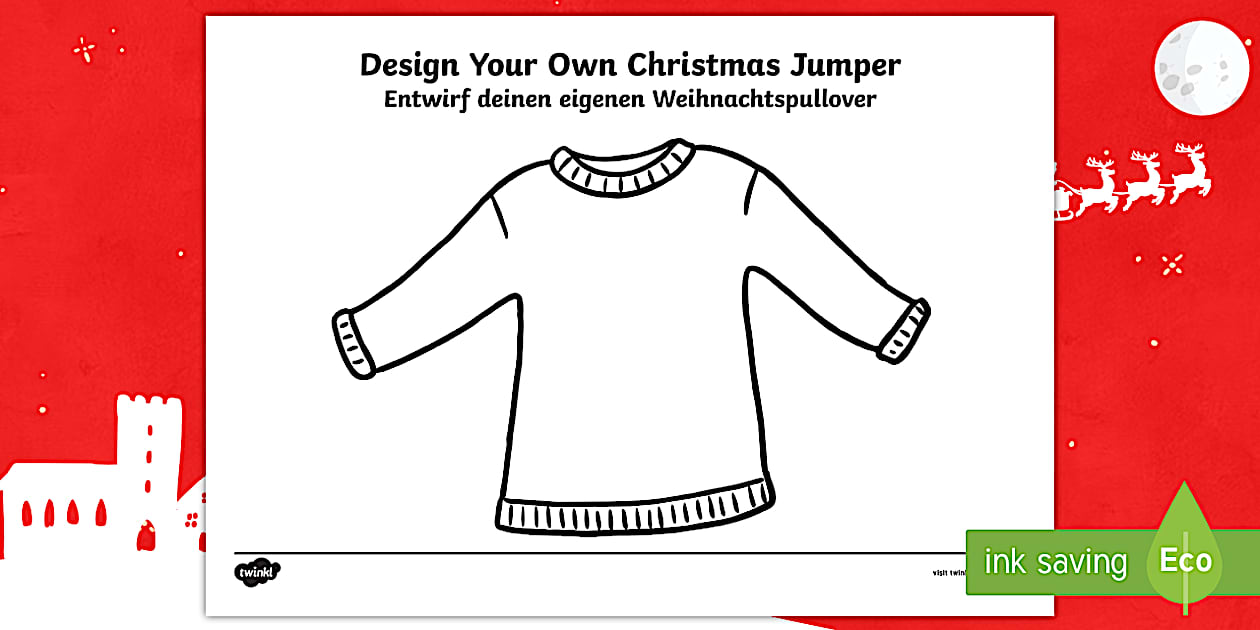 Christmas Jumper Design Worksheet / Worksheet English/German