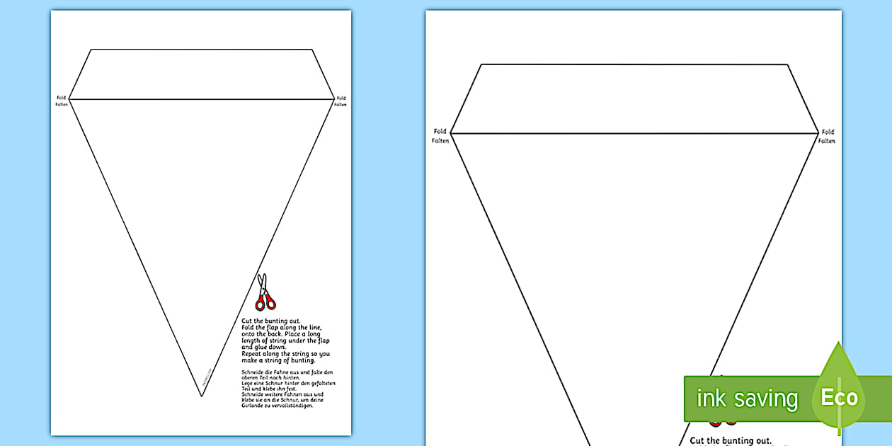 Editable Blank Bunting Template English/German - Twinkl