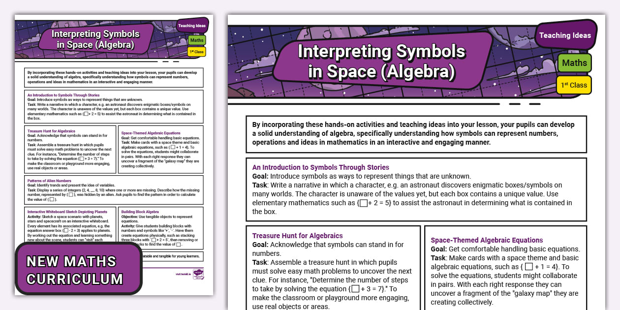 Symbols in Space Teaching Ideas