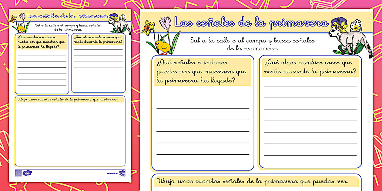 Ficha de actividad: Las señales de la primavera - Twinkl