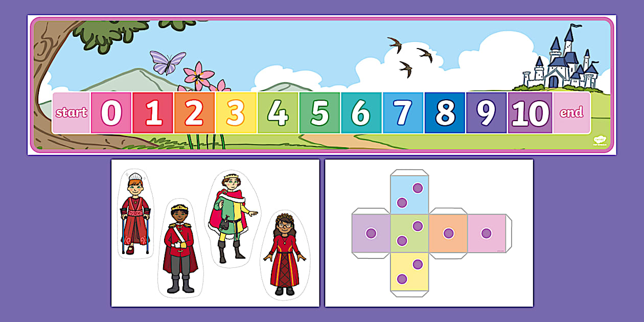 👉 Race to the Castle 1-10 Number Track Game | Twinkl