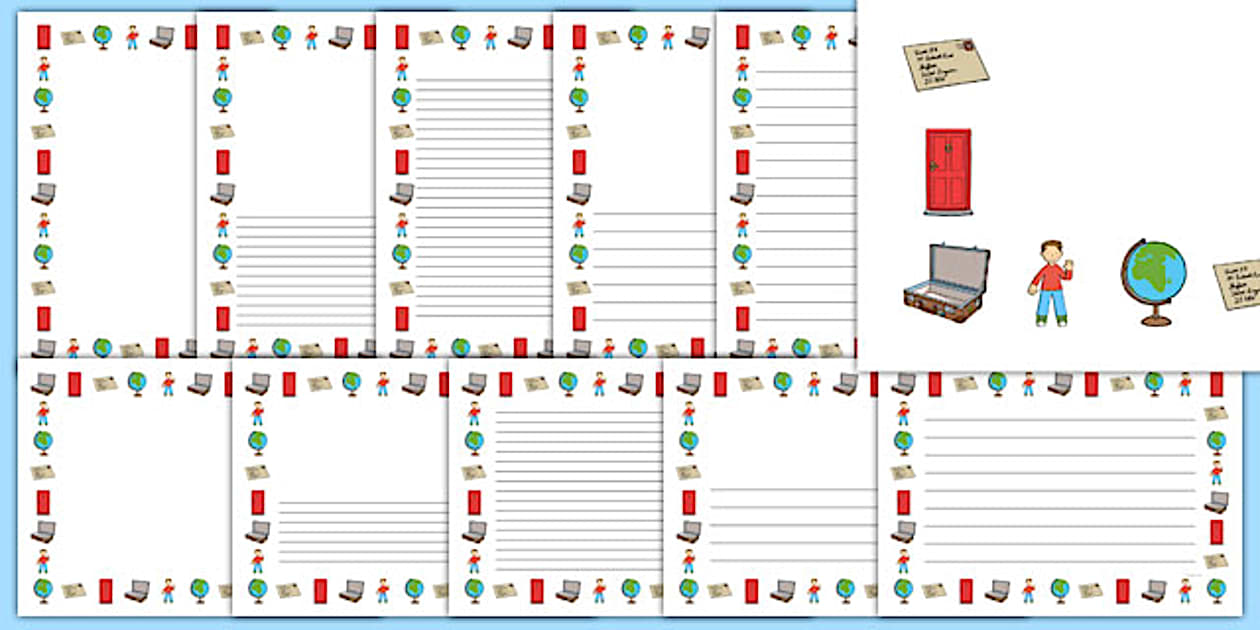 Editable Flat Boy Page Borders Pack (l'enseignant a fait)