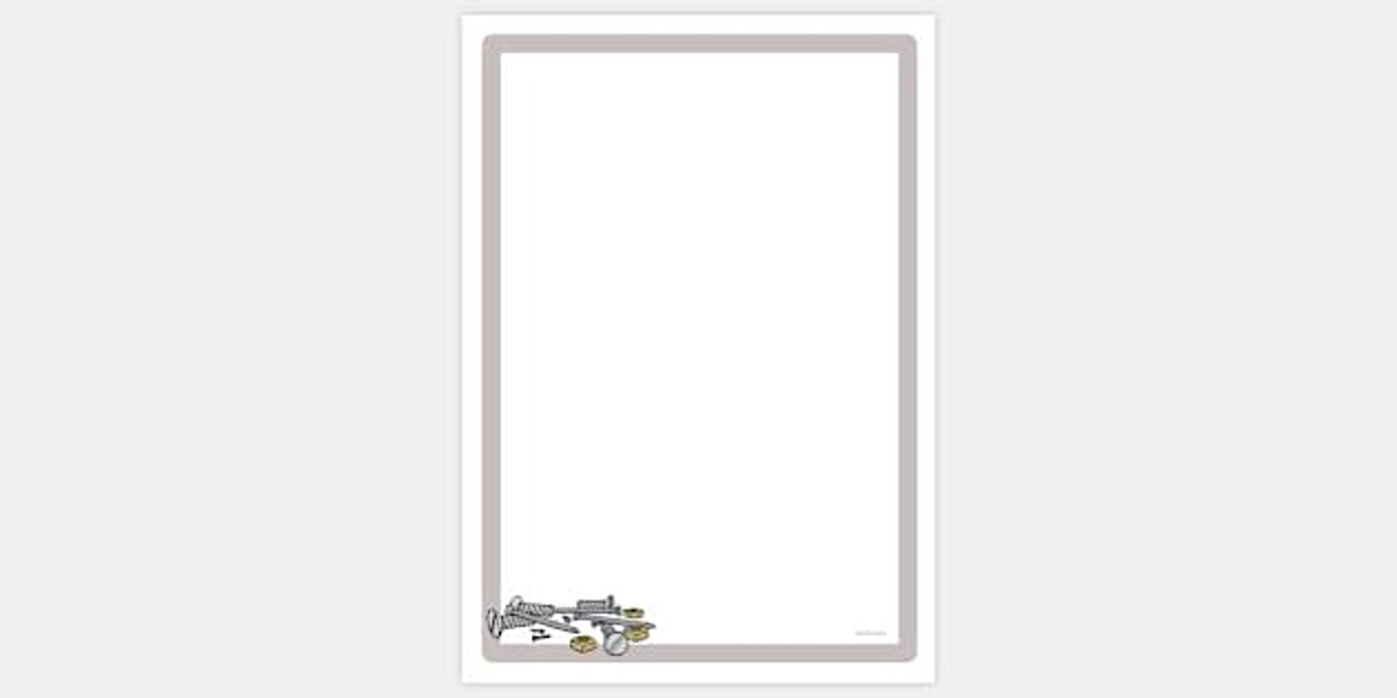 Simple Blank Metal Screw Nails Page Border | Twinkl - Twinkl