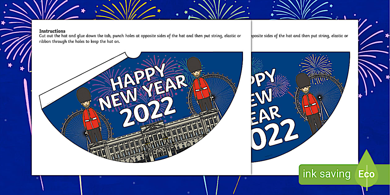 New Year’s Hat Cut-Out Template | Craft | Twinkl - Twinkl