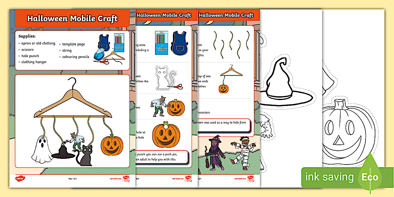 Halloween Mobile Craft (Teacher-Made) - Twinkl