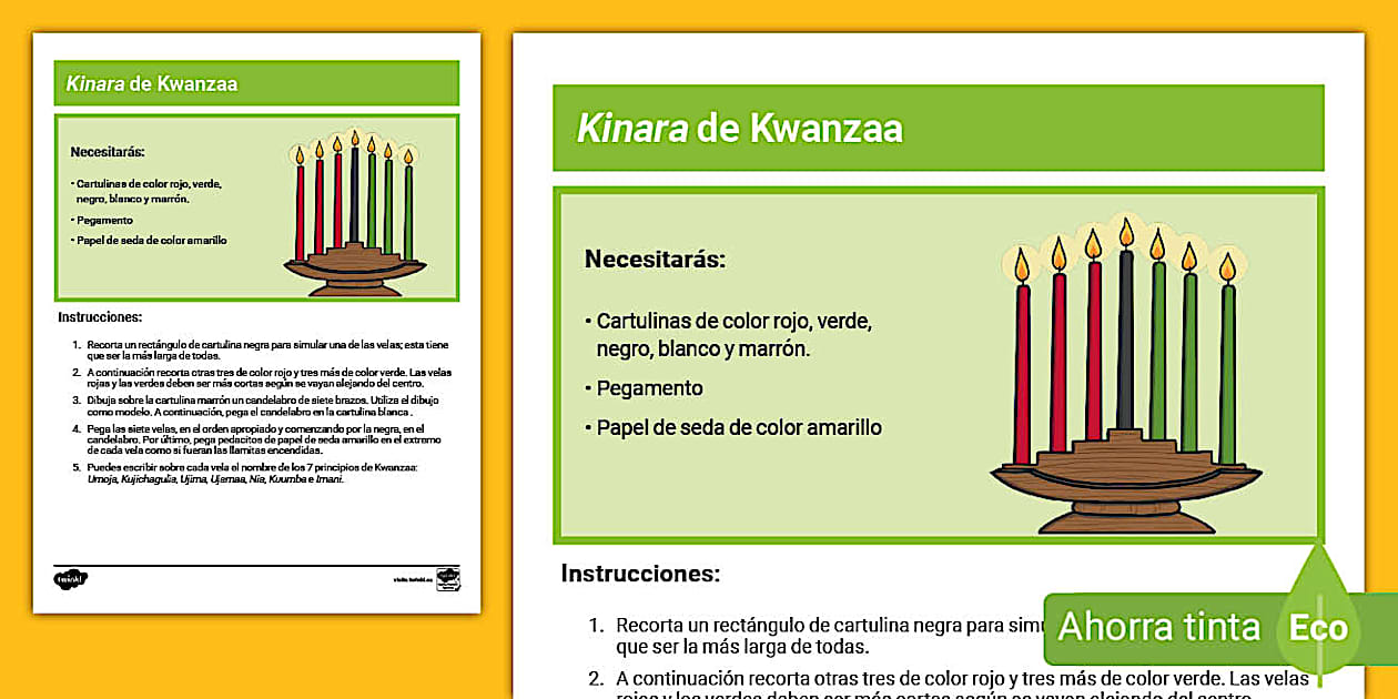 Manualidad: Kinara de Kwanzaa - Twinkl