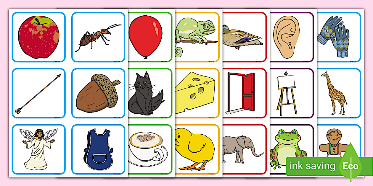 Initial Sound Picture Square Peg Labels (Teacher-Made)