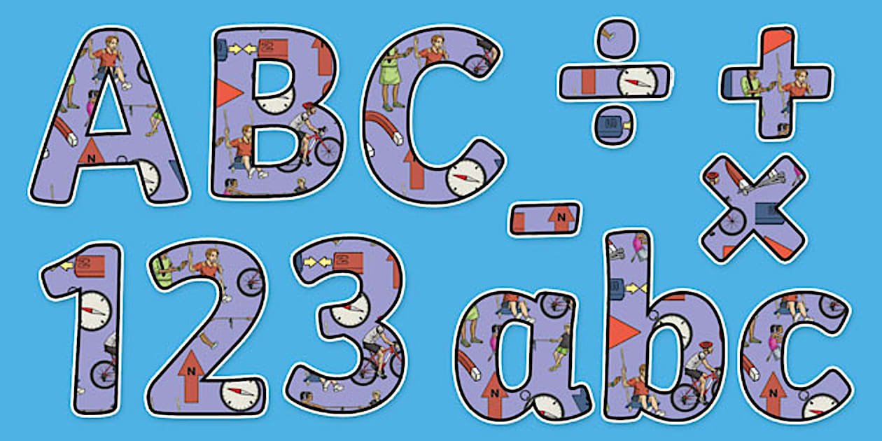 Forces and Magnets Themed Display Letters and Numbers Pack