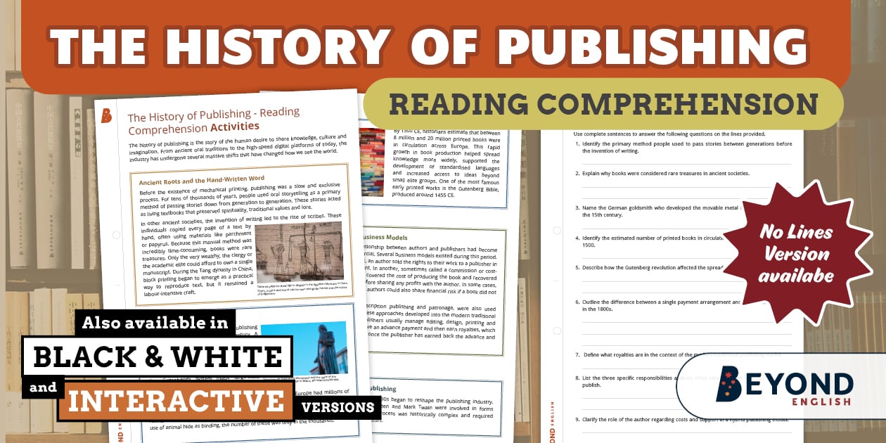 The History of Publishing - Reading Comprehension