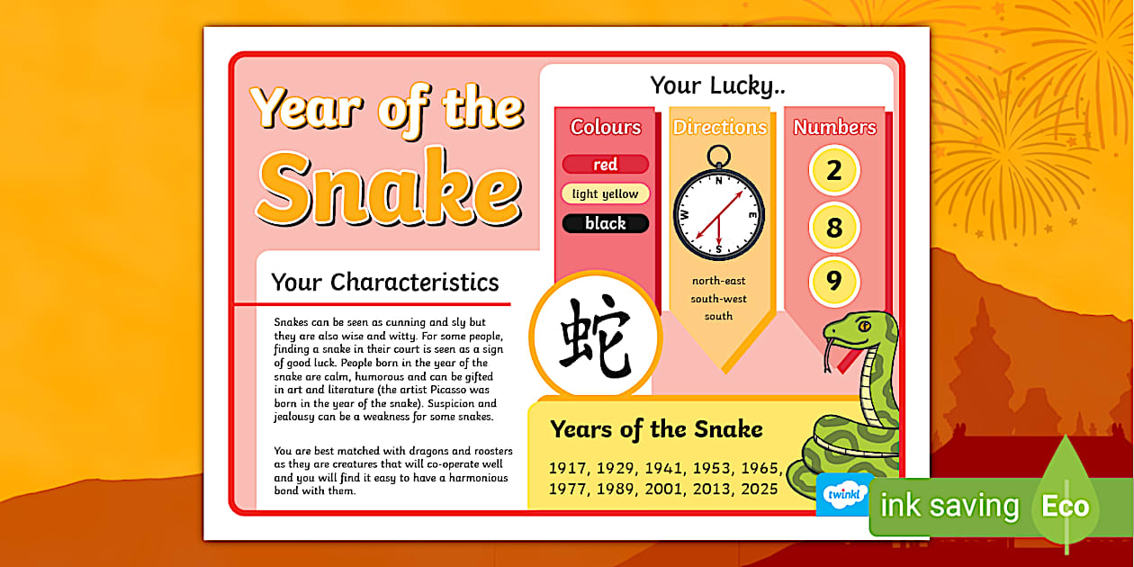 Chinese New Year of the Snake Display Poster (teacher made)
