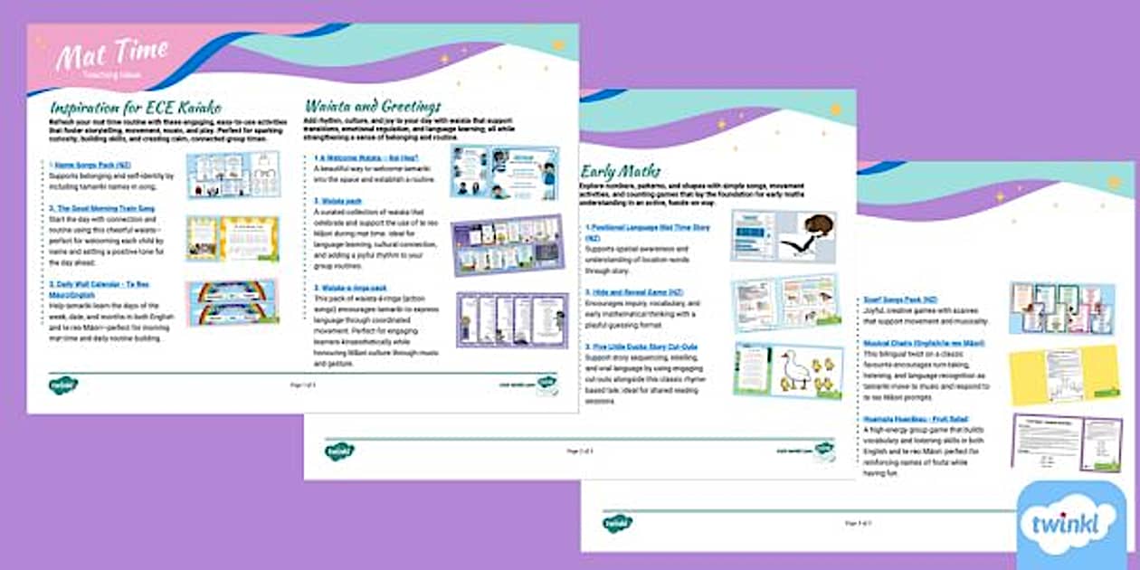 FREE Mat Time Ideas For ECE Kaiako (Teacher-Made) - Twinkl