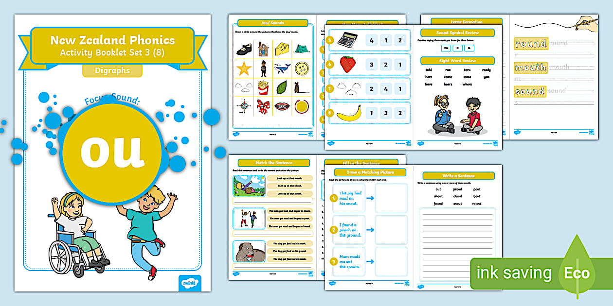NZ Phonics Activity Book - Focus sound ou