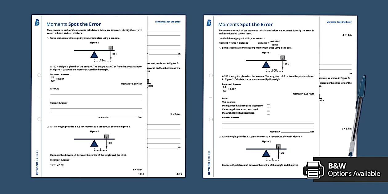 Moments Spot the Error (teacher made) - Twinkl