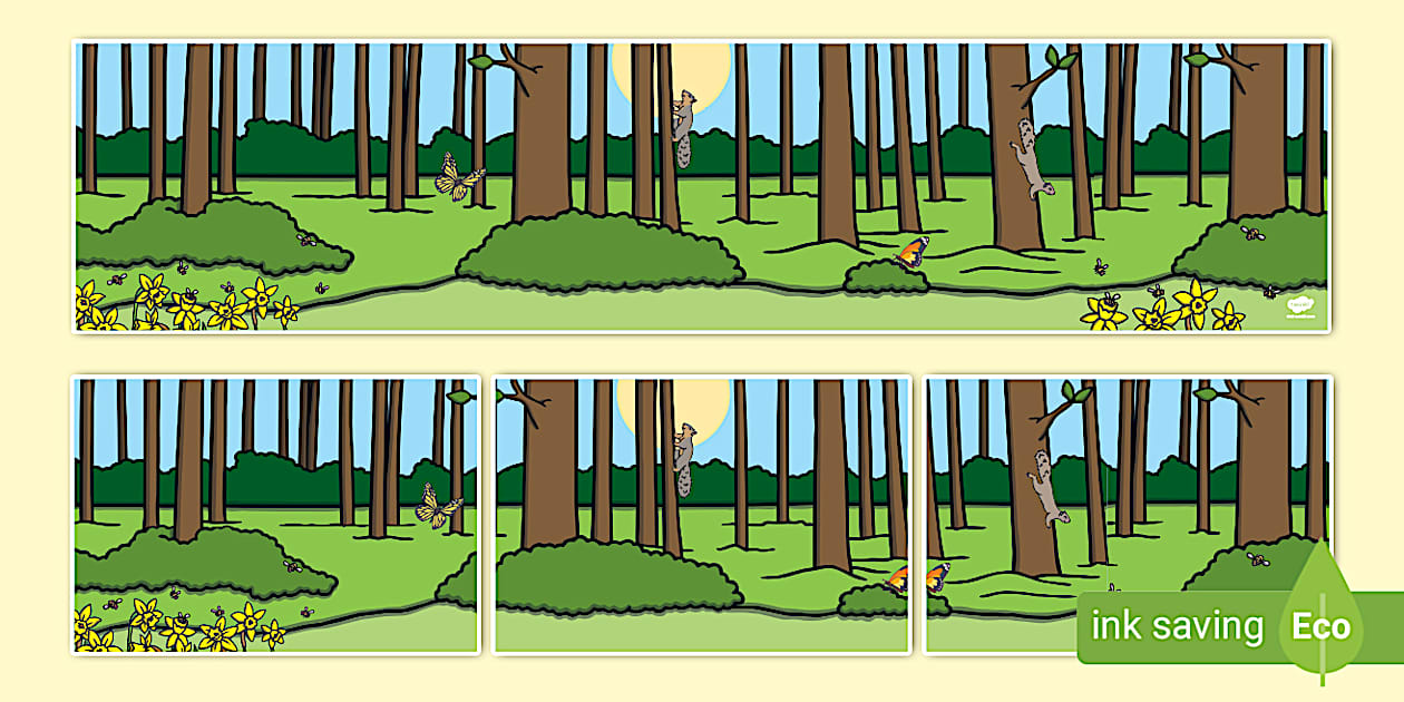 Woodland Small World Background (teacher made) - Twinkl