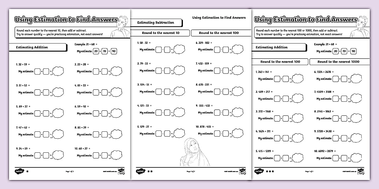 Using Estimation to Find Answers Differentiated - Twinkl