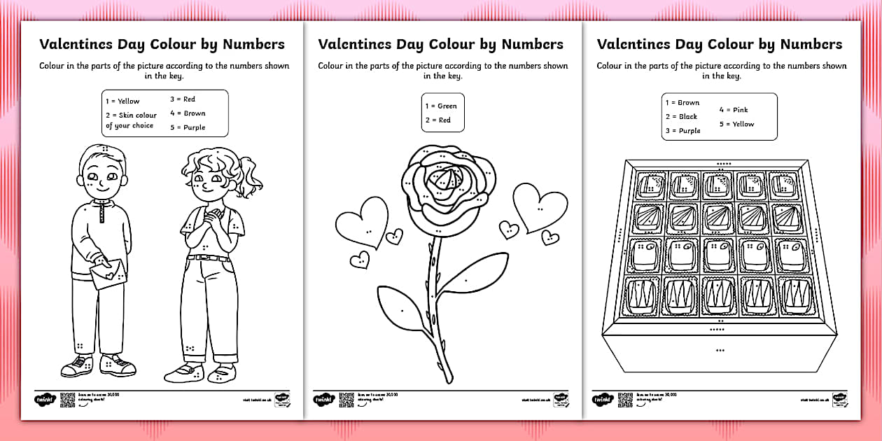 Valentine's Day Color By Numbers Dots (Teacher-Made)
