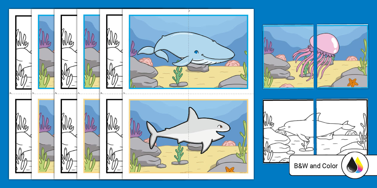 Early Childhood Ocean Animals Busy Bag Puzzles - Twinkl