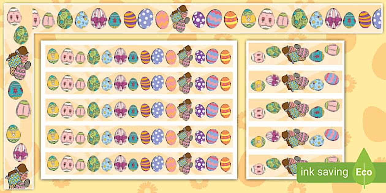 Easter Egg Display Borders (teacher made) - Twinkl