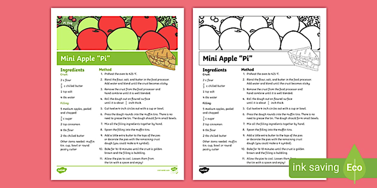 Pi Day Apple Pie Classroom Recipe | Twinkl USA - Twinkl
