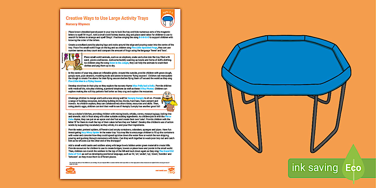 EYFS Ages 3-5 | Nursery Rhyme Large Activity Tray | Twinkl