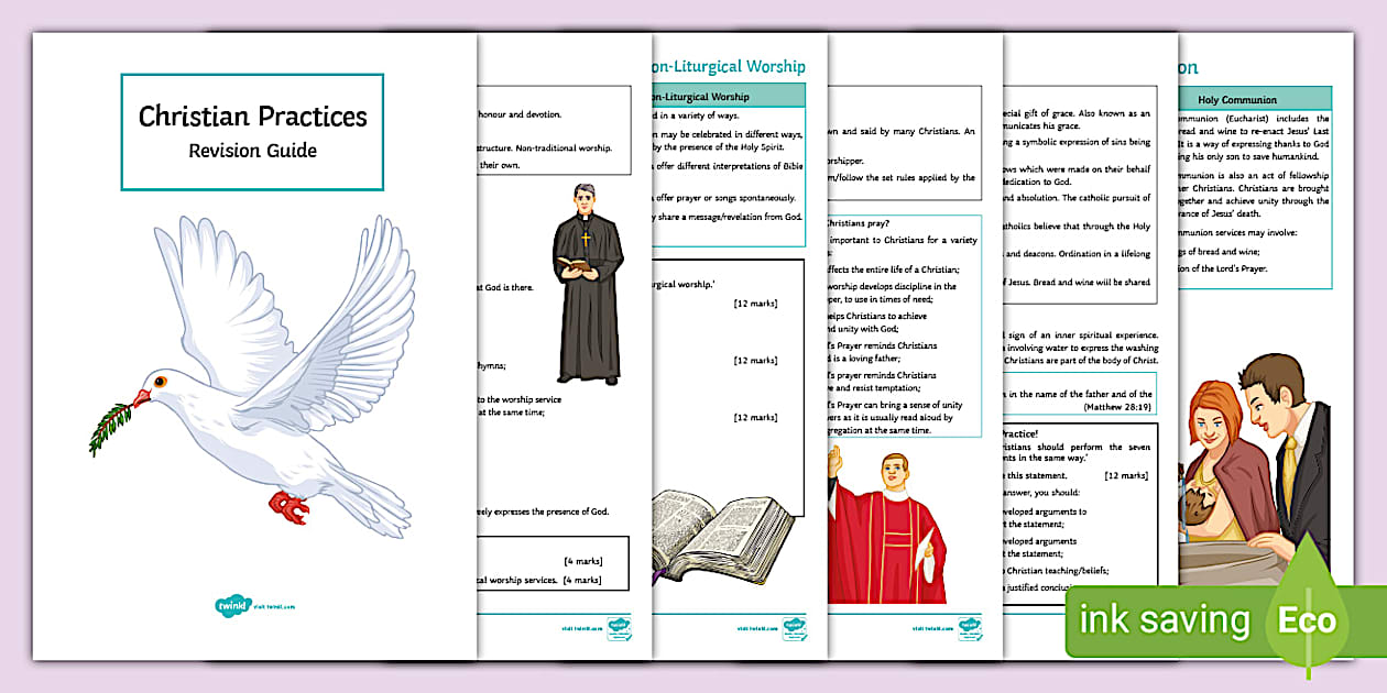 Christian Practices: Revision Guide (teacher made) - Twinkl