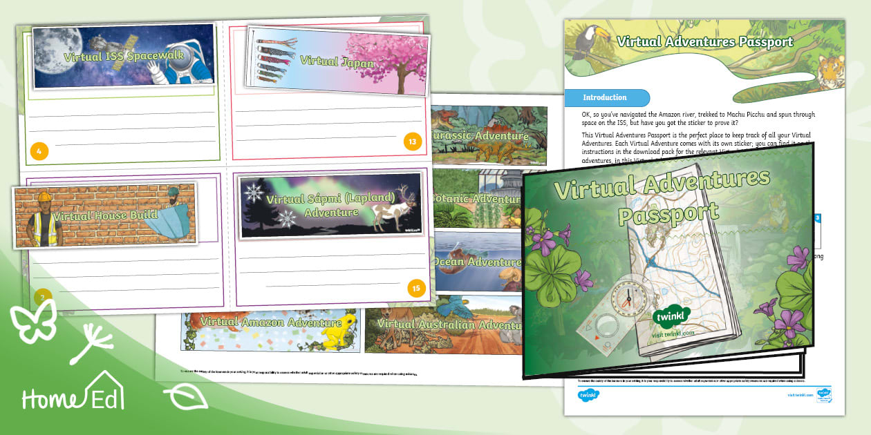 Virtual Adventures Passport (teacher made) - Twinkl