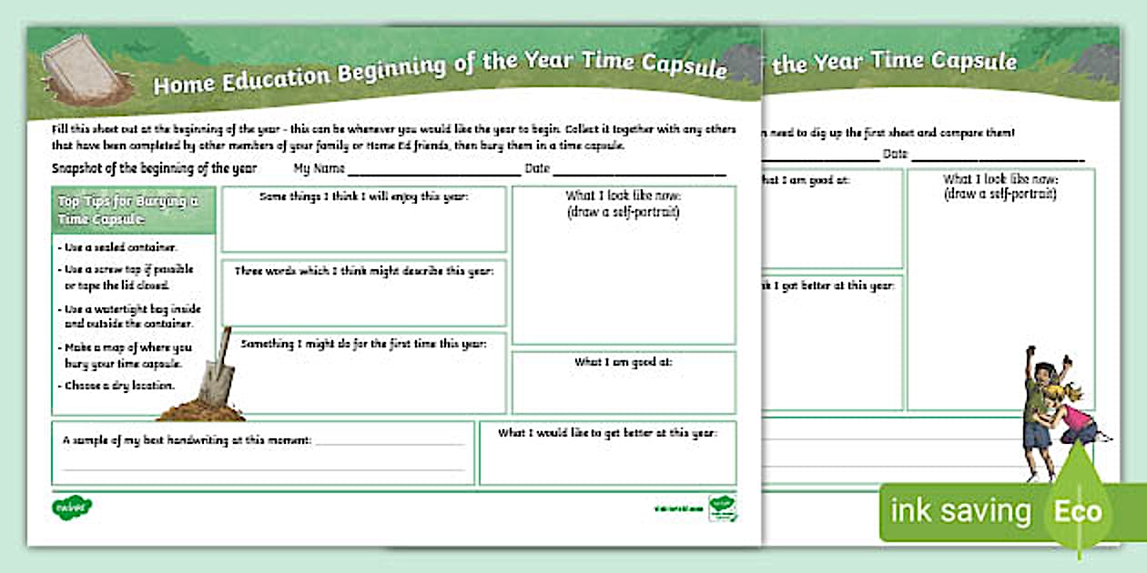 Beginning of Year Time Capsule | Benefits of Home Education