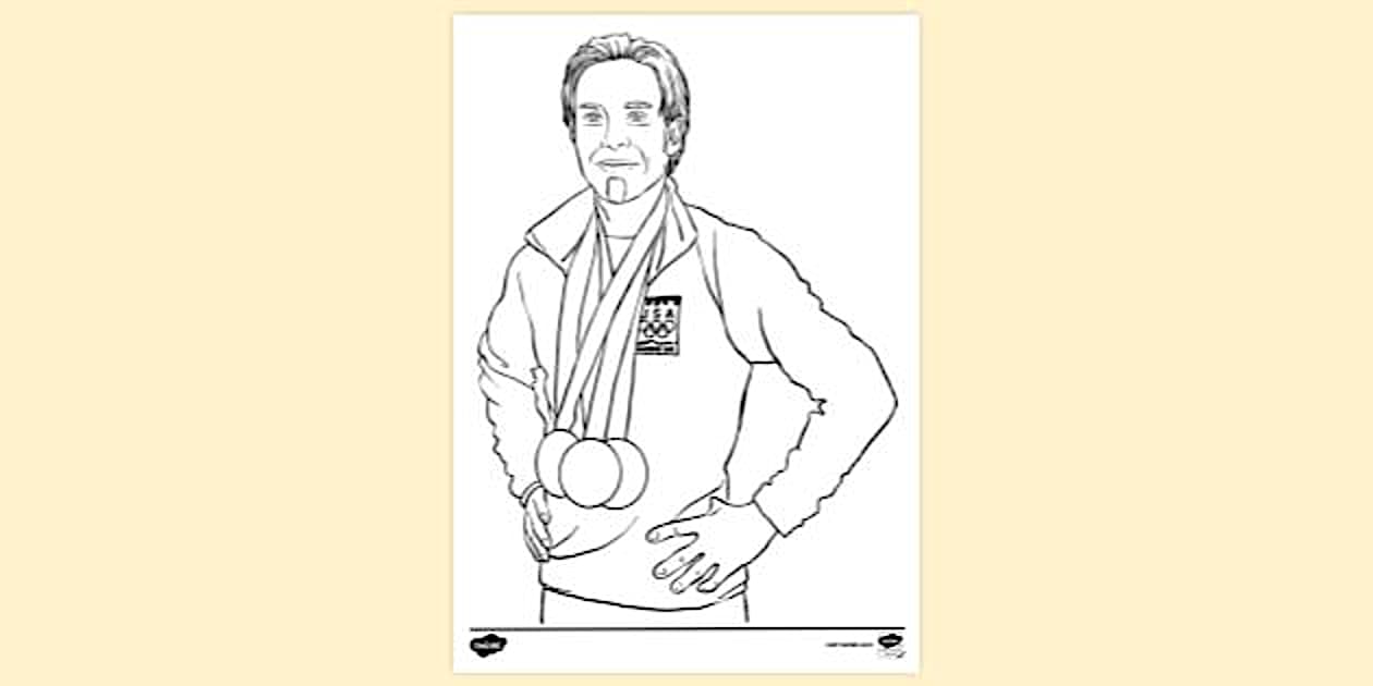 Apolo Ohno Portrait Colouring | Colouring Sheets