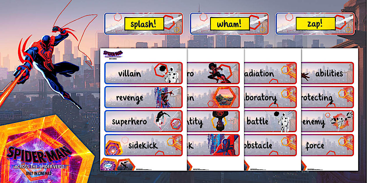 FREE! - Spider-Man™ Vocabulary Word Cards | Sony Pictures | Twinkl