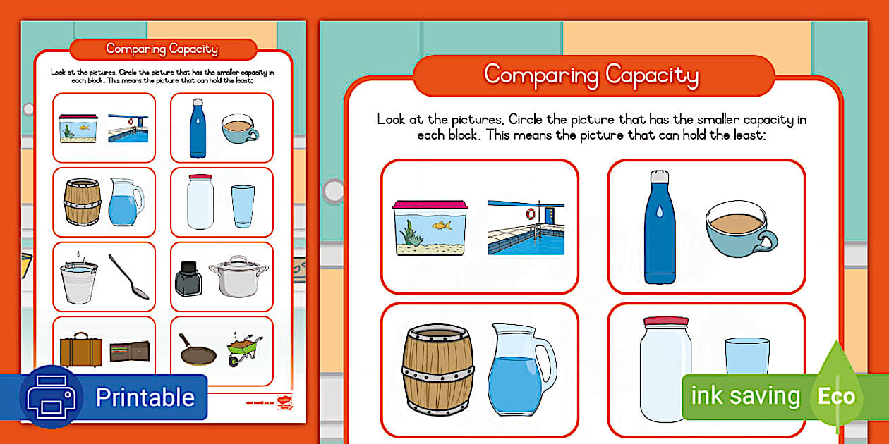 Mathematics Grade 1 Comparing Capacity - Twinkl