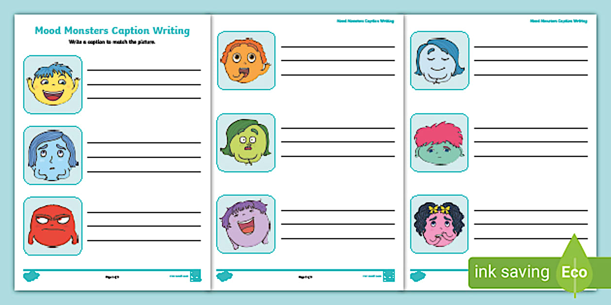 Mood Monsters Caption Writing Activity (teacher made)