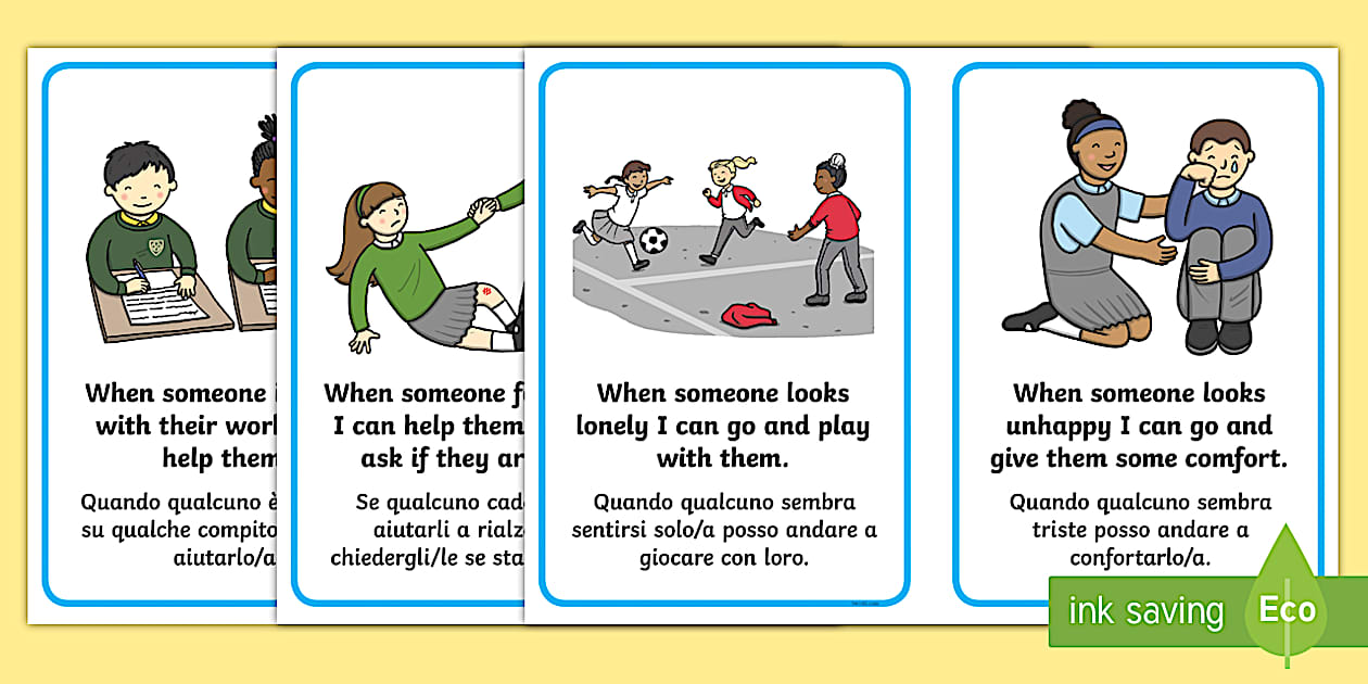 How to Be a Good Friend Cards English/Italian (teacher made)