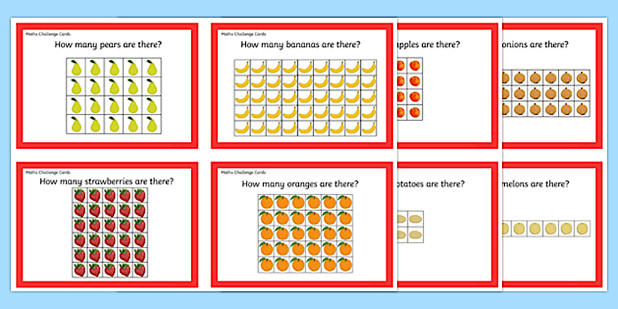 Maths Challenge Cards - Pictures of Arrays in Everyday Life