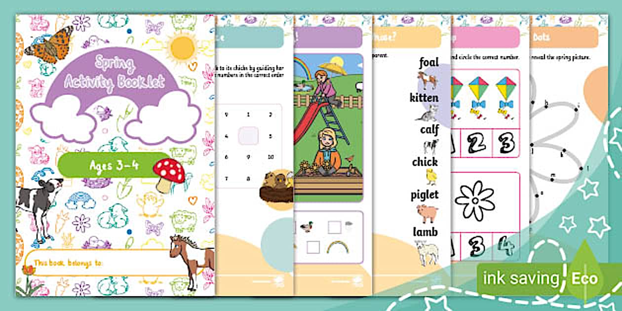 Spring Activity Booklet (Ages 3 - 4) (teacher made) - Twinkl