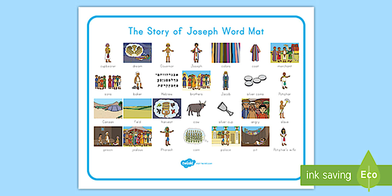Old Testament: Joseph Word Mat (teacher made) - Twinkl