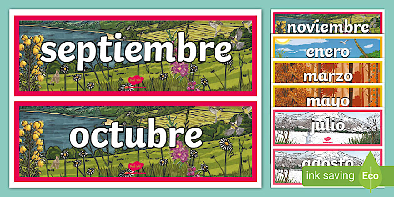 Months in Spanish | Language Display Banners | Twinkl
