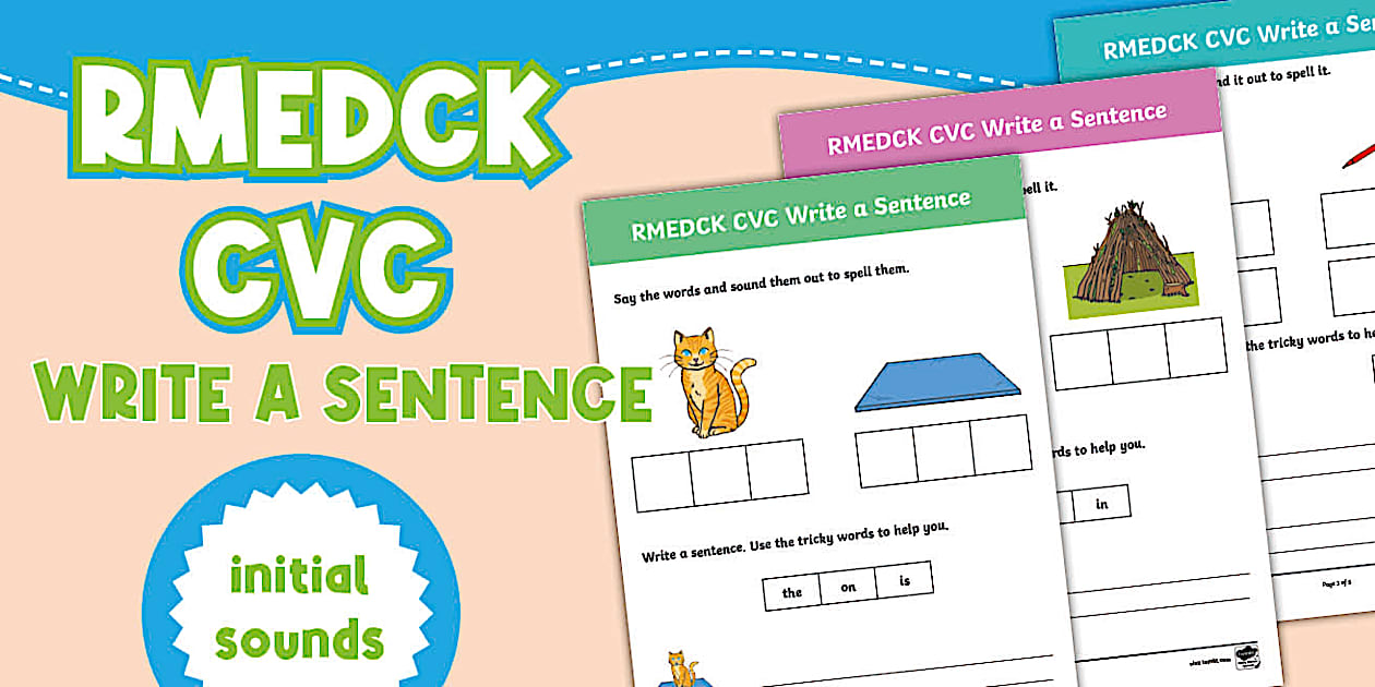 RMDECK CVC Write a Sentence Activity Sheet