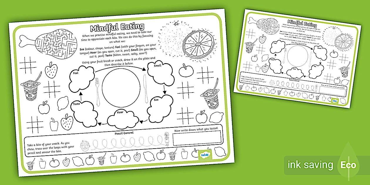 Mindful Eating Activity Mat F-2 (teacher made) - Twinkl