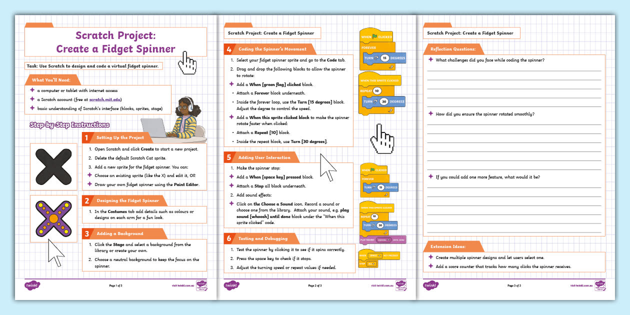Scratch Project: Create a Fidget Spinner - Twinkl