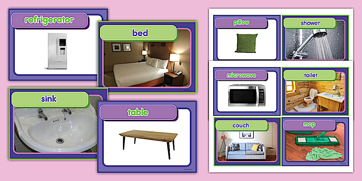 Household Objects Flash Cards (teacher made) - Twinkl