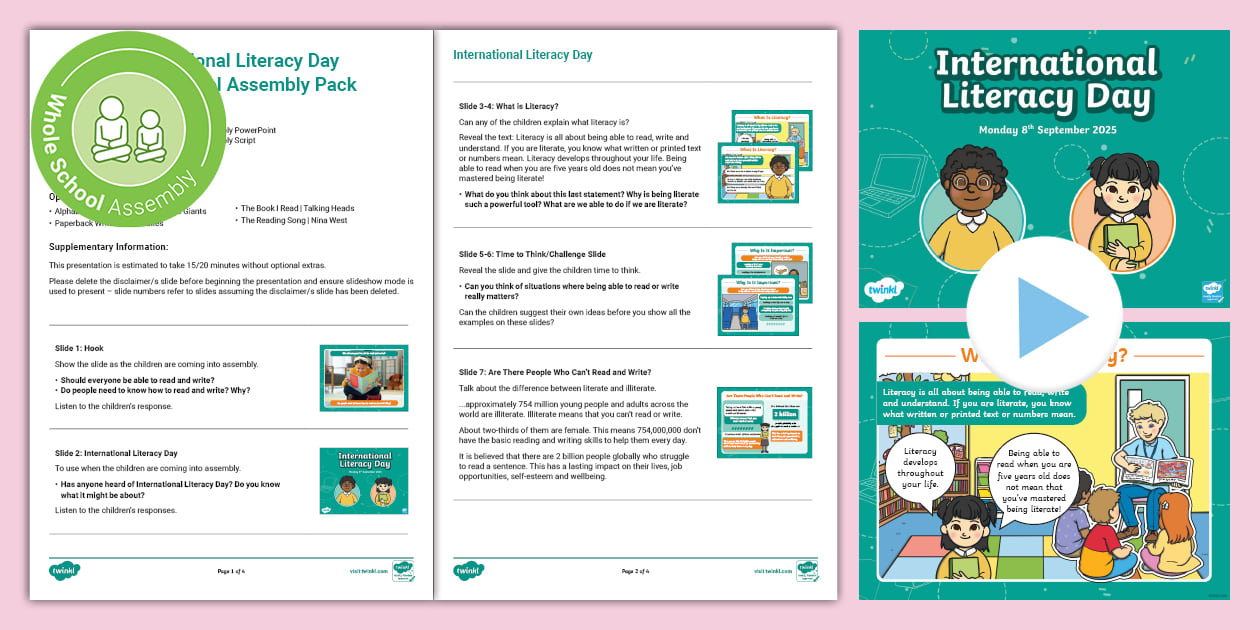International Literacy Day Whole School Assembly Pack