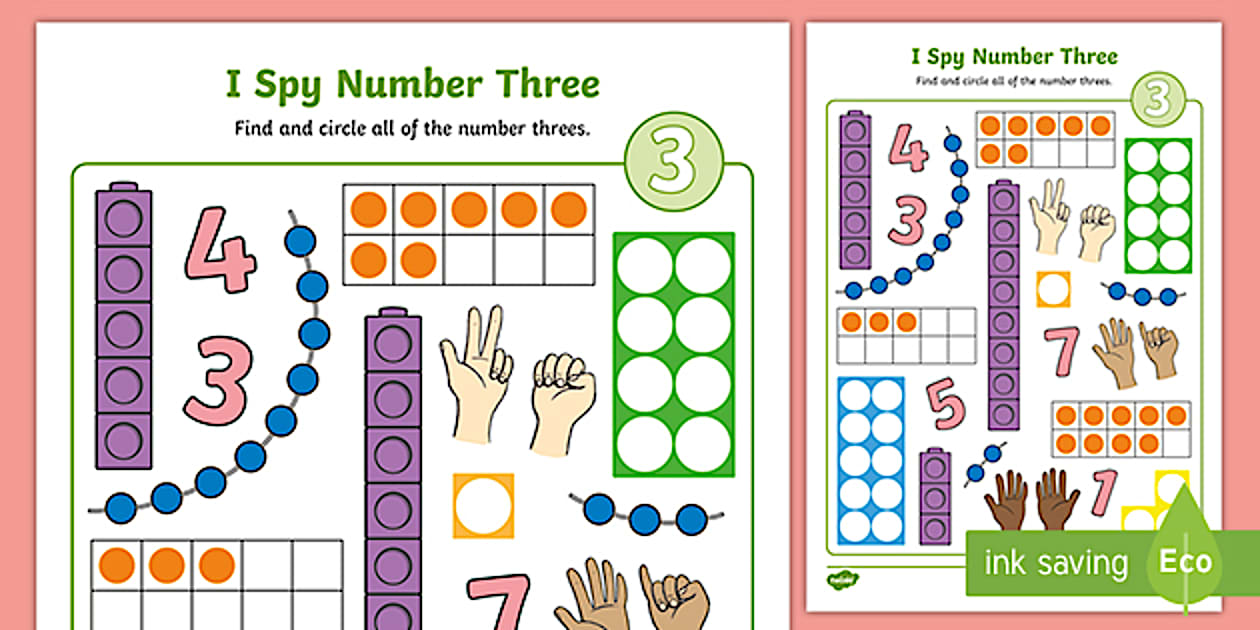 I Spy Number 3 (teacher made) - Twinkl