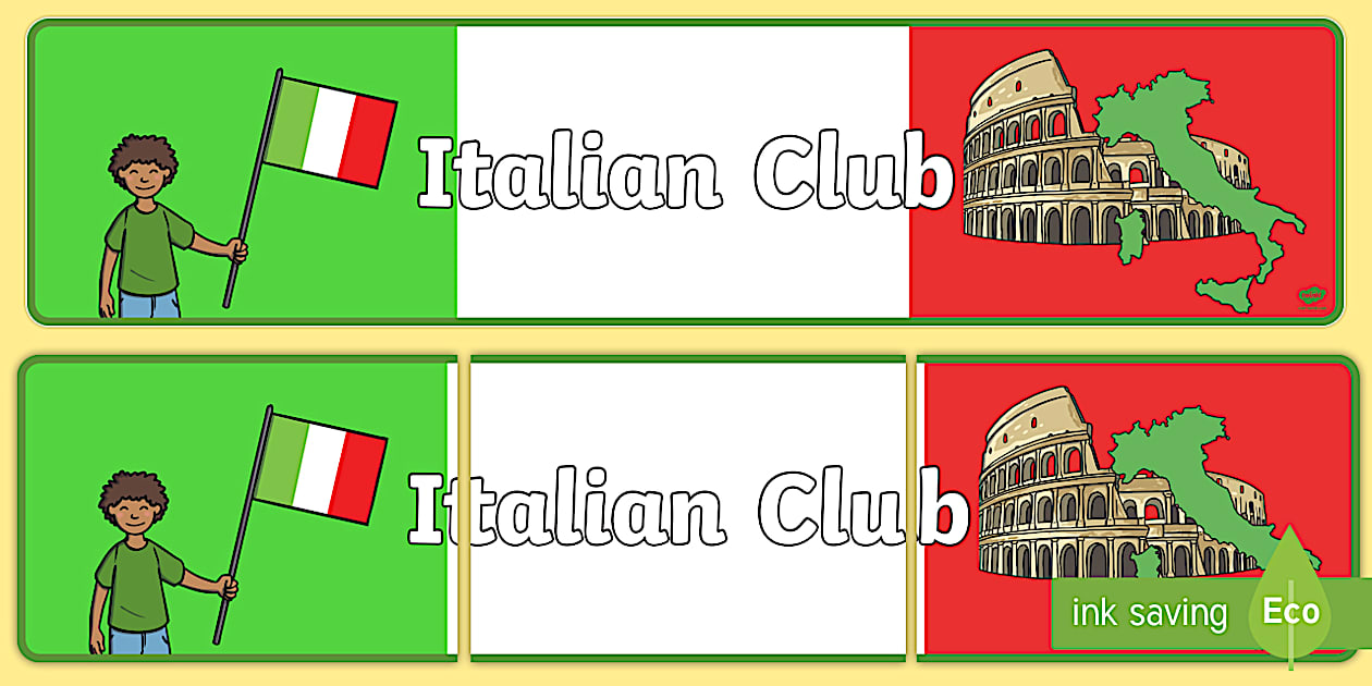 Italian Club Display Banner (teacher made) - Twinkl