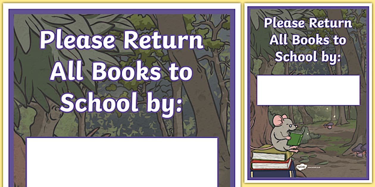 Editable Book Return Template Display Poster - Twinkl