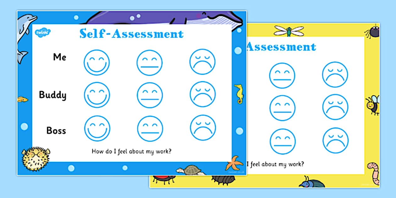 Editable Child Self Assessment Sheets Smiley Faces - Twinkl