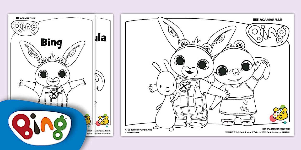 FREE! - Bing: Colouring Sheets - Twinkl